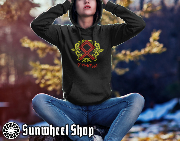 Othala Rune Embroidered Hoodie – Sunwheel Shop