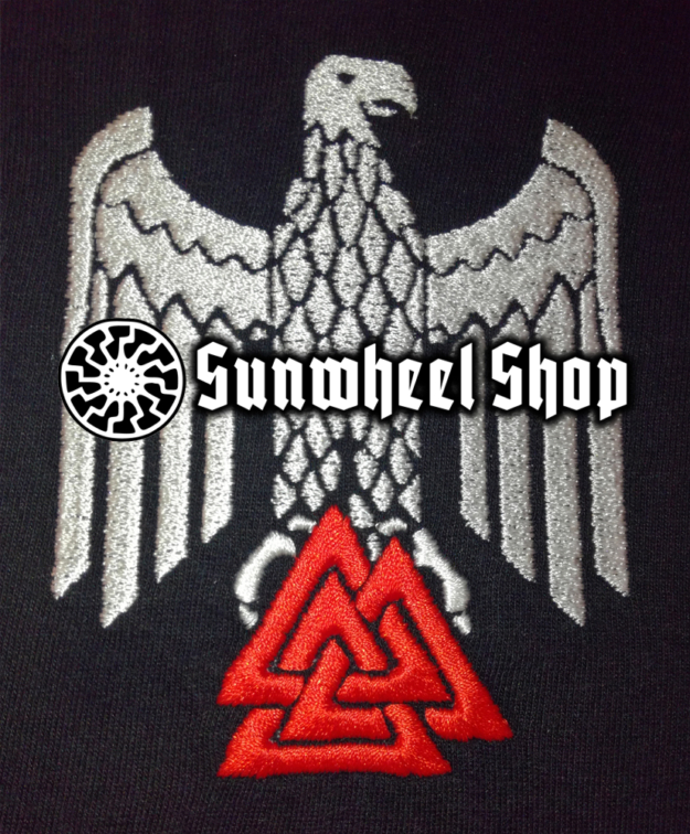 Odinist Eagle Embroidered Polo Shirt – Sunwheel Shop