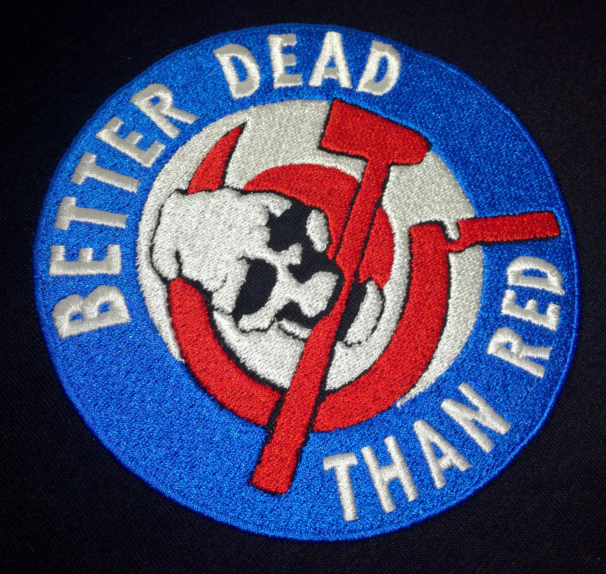 Better Dead Than Red Embroidered Bermuda Shorts – Sunwheel Shop