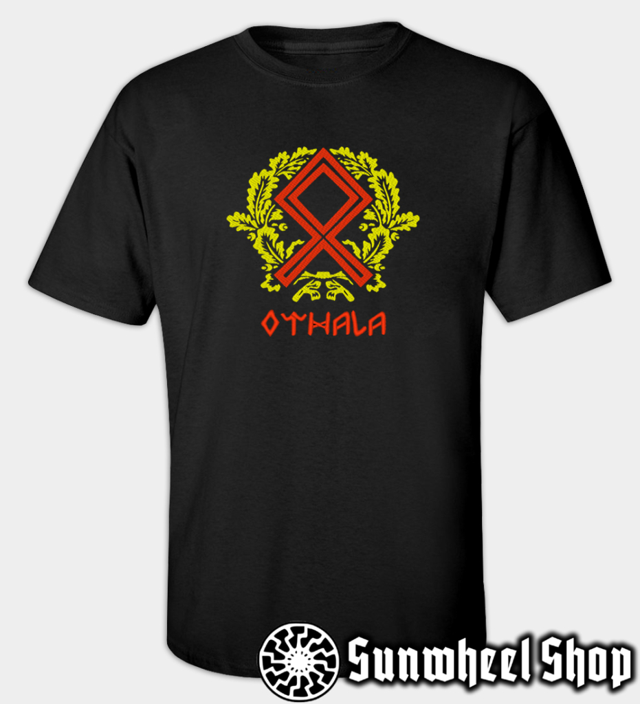 Othala Rune Embroidered T-Shirt – Sunwheel Shop